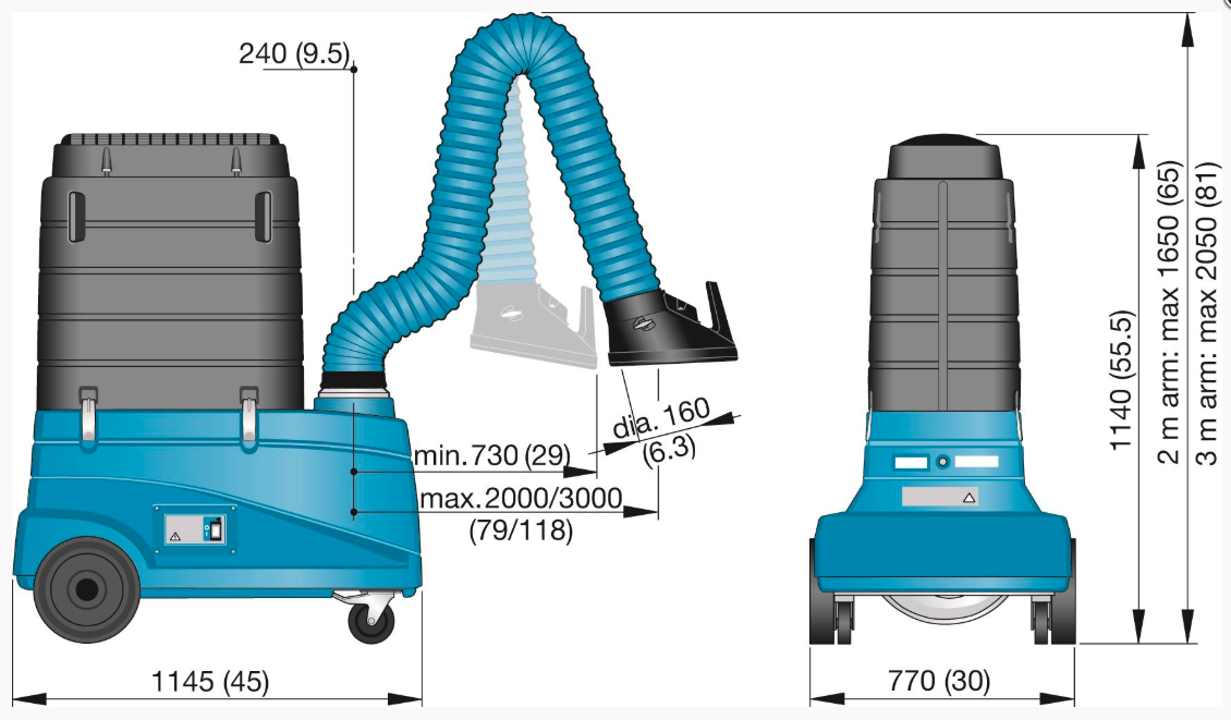 Nederman FilterCart + Plus Mobile Fume Extractor 3m arm - No Spotlight ...